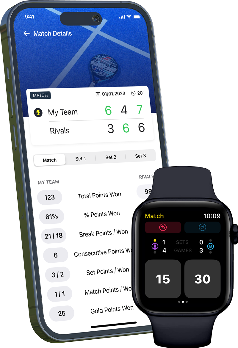 Padel Watch, your padel app to stop counting points